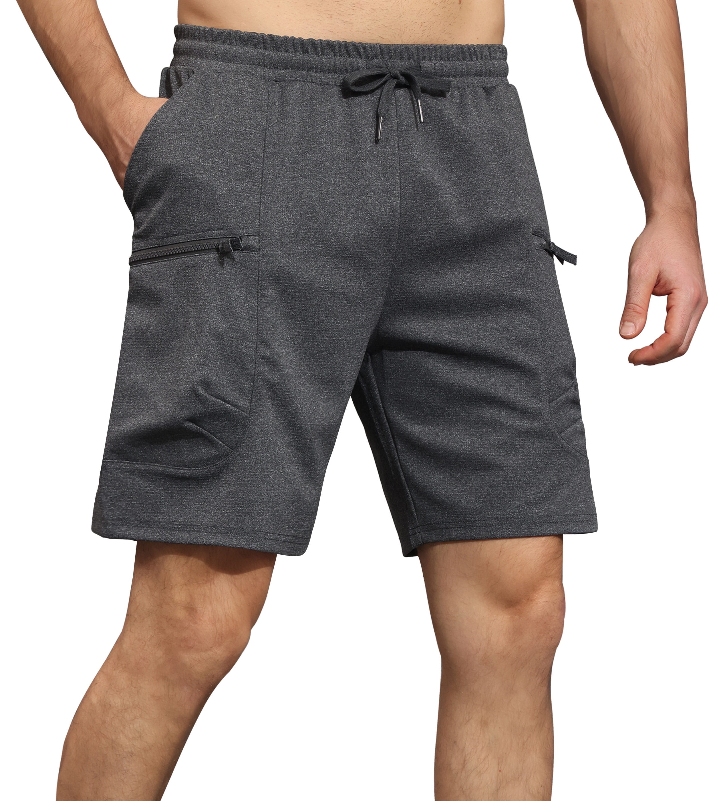 Satankud Mens Knit Plaid Casual Cargo Shorts Zipper Pockets Quick Dry ...