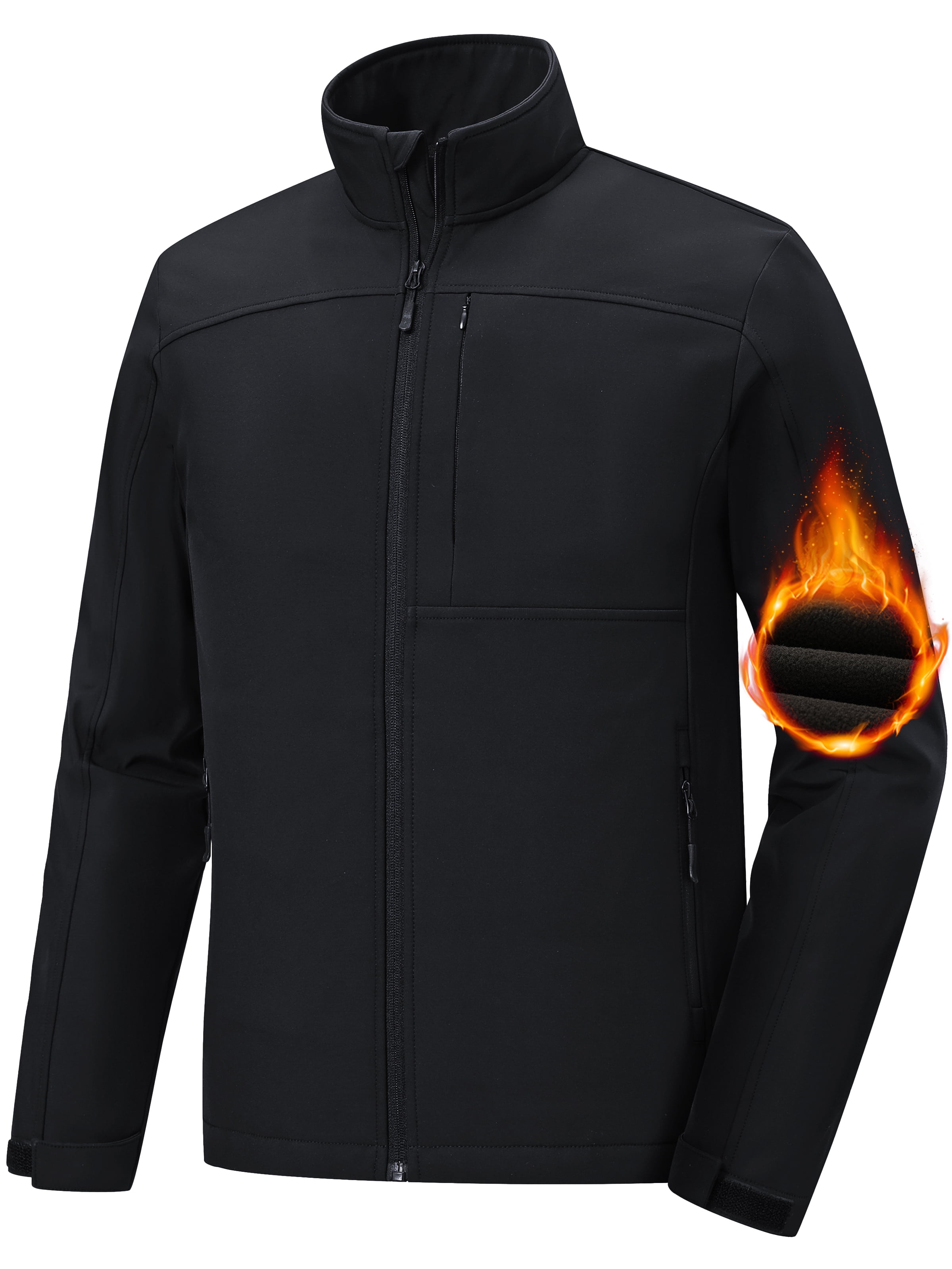 Satankud Men's Softshell Jacket Fleece Lined Waterproof Stand Collar ...