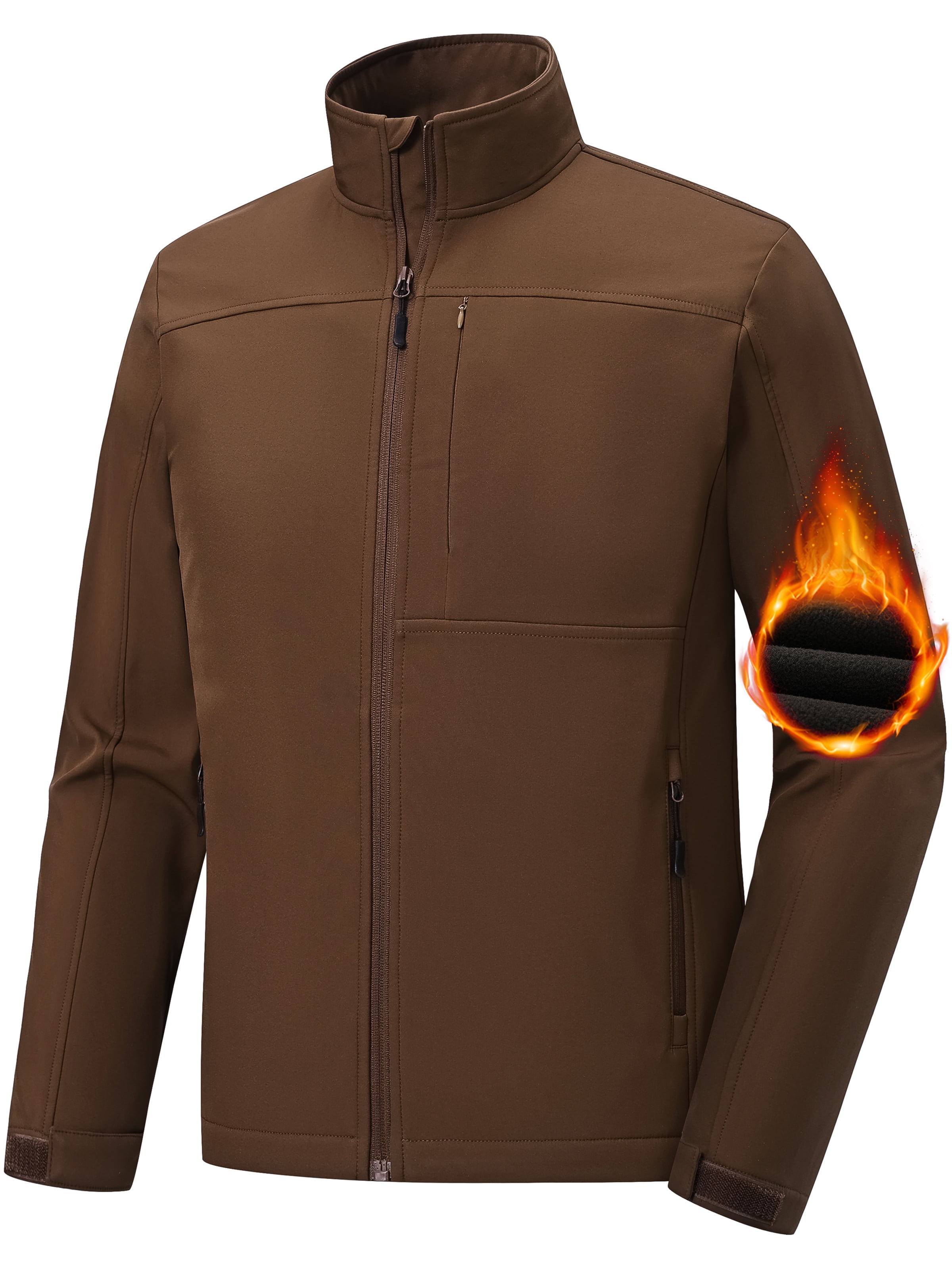 Satankud Men's Softshell Jacket Fleece Lined Waterproof Stand Collar ...