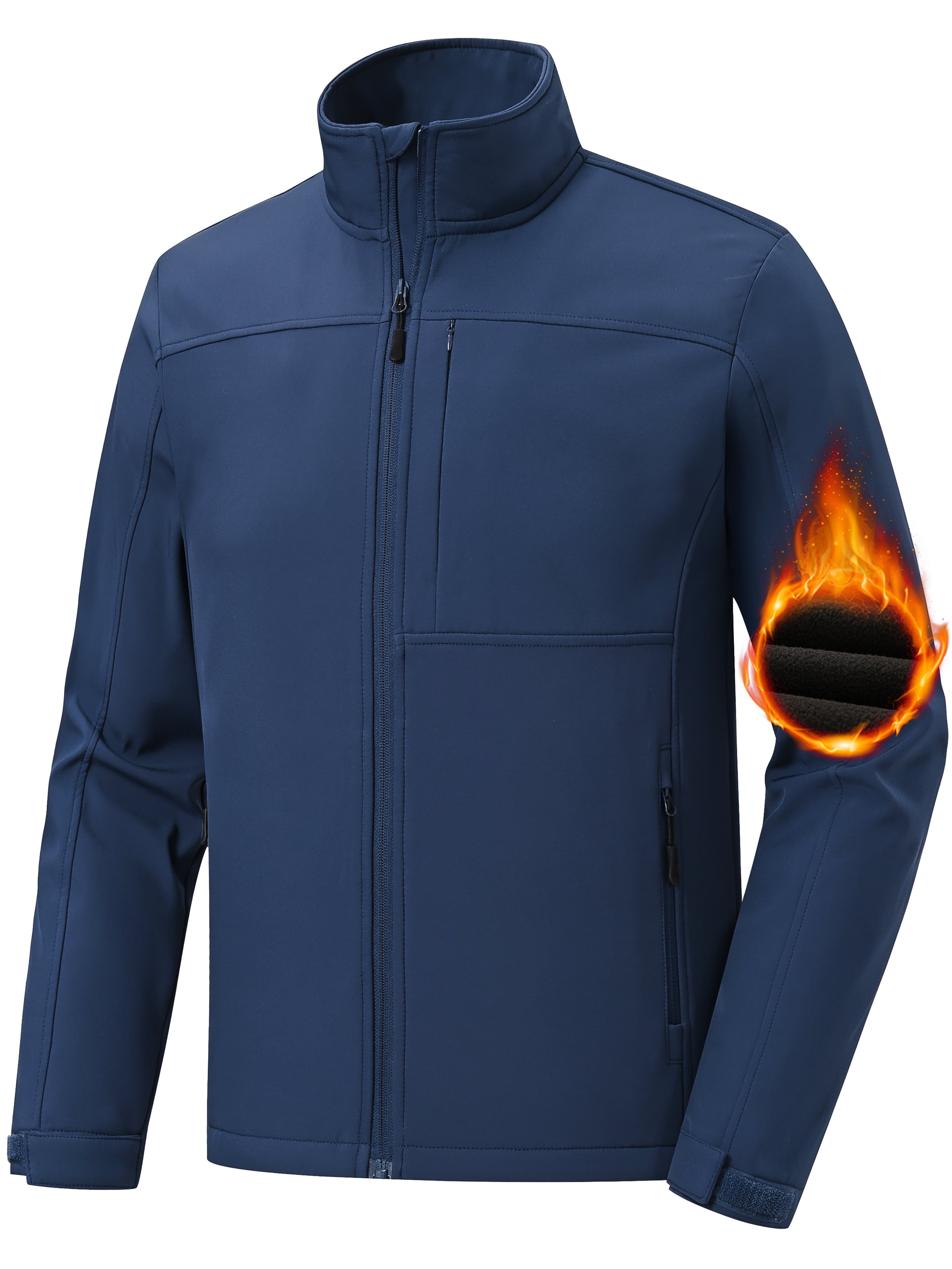 Satankud Men's Softshell Jacket Fleece Lined Waterproof Stand Collar ...