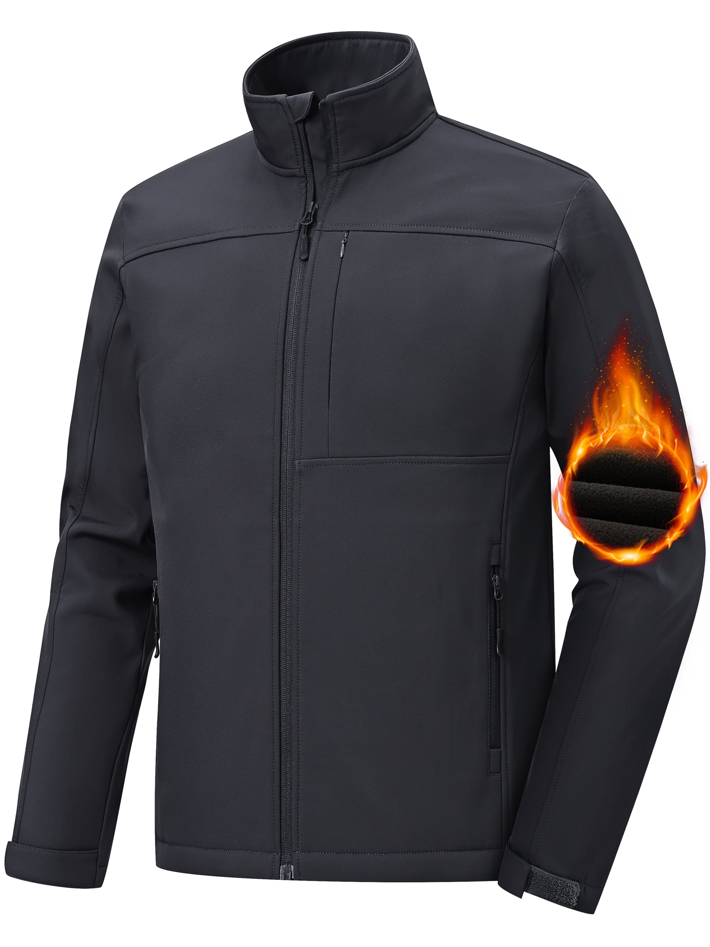 Satankud Men's Softshell Jacket Fleece Lined Waterproof Stand Collar ...