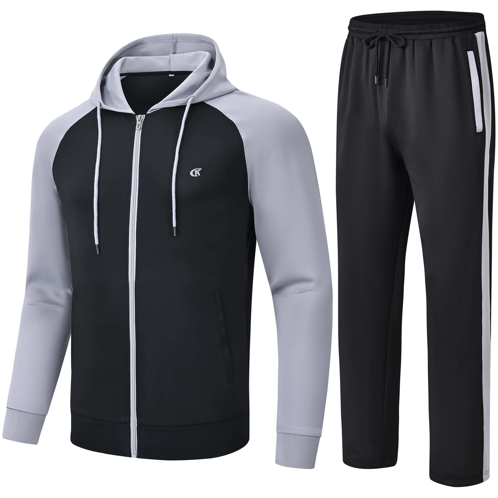 Satankud Men's Tracksuits 2 Pieces Set Long Sleeve Causal Full Zip ...