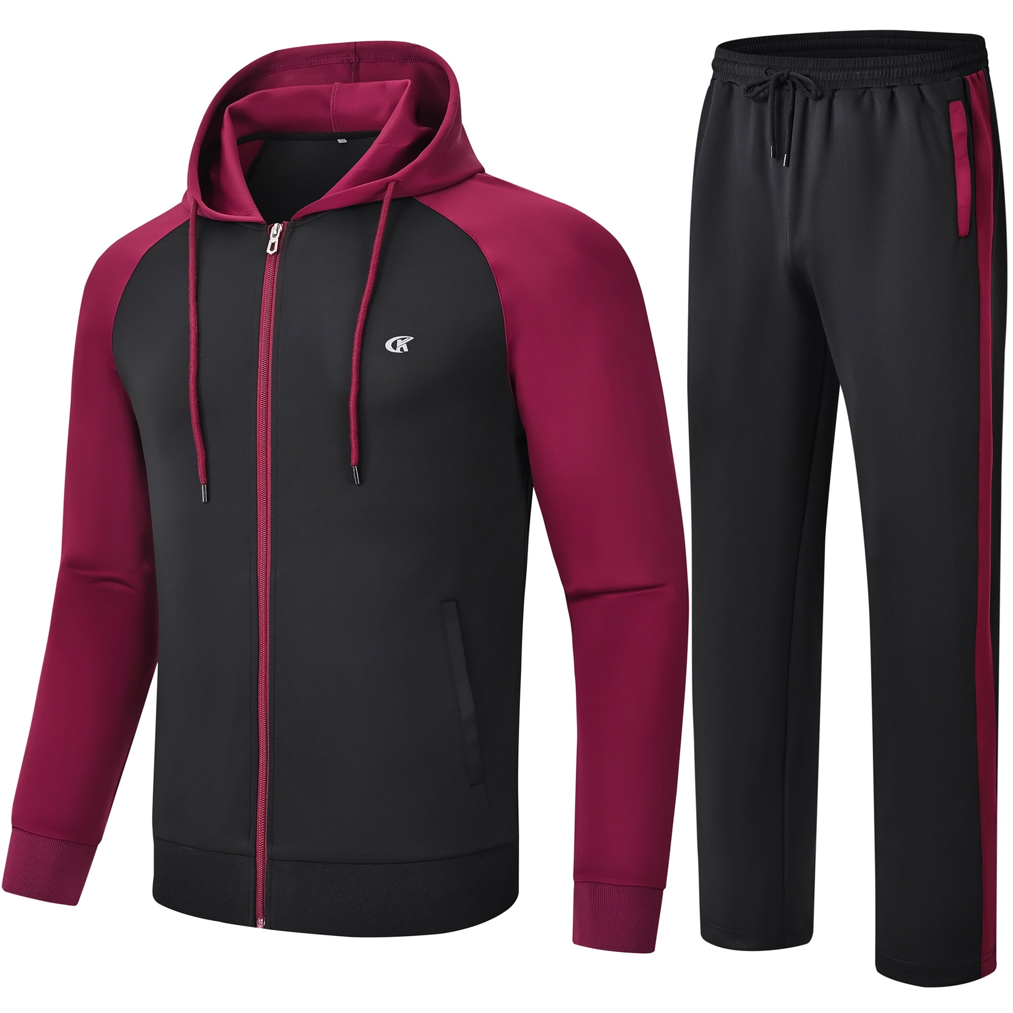 Satankud Men's Tracksuits 2 Pieces Set Long Sleeve Causal Full Zip ...