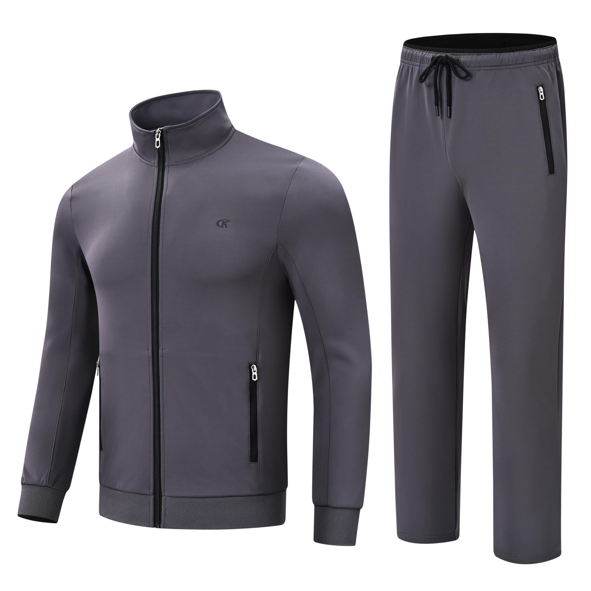 Satankud Men's Tracksuits 2 Pieces Set Long Sleeve Causal Full Zip ...