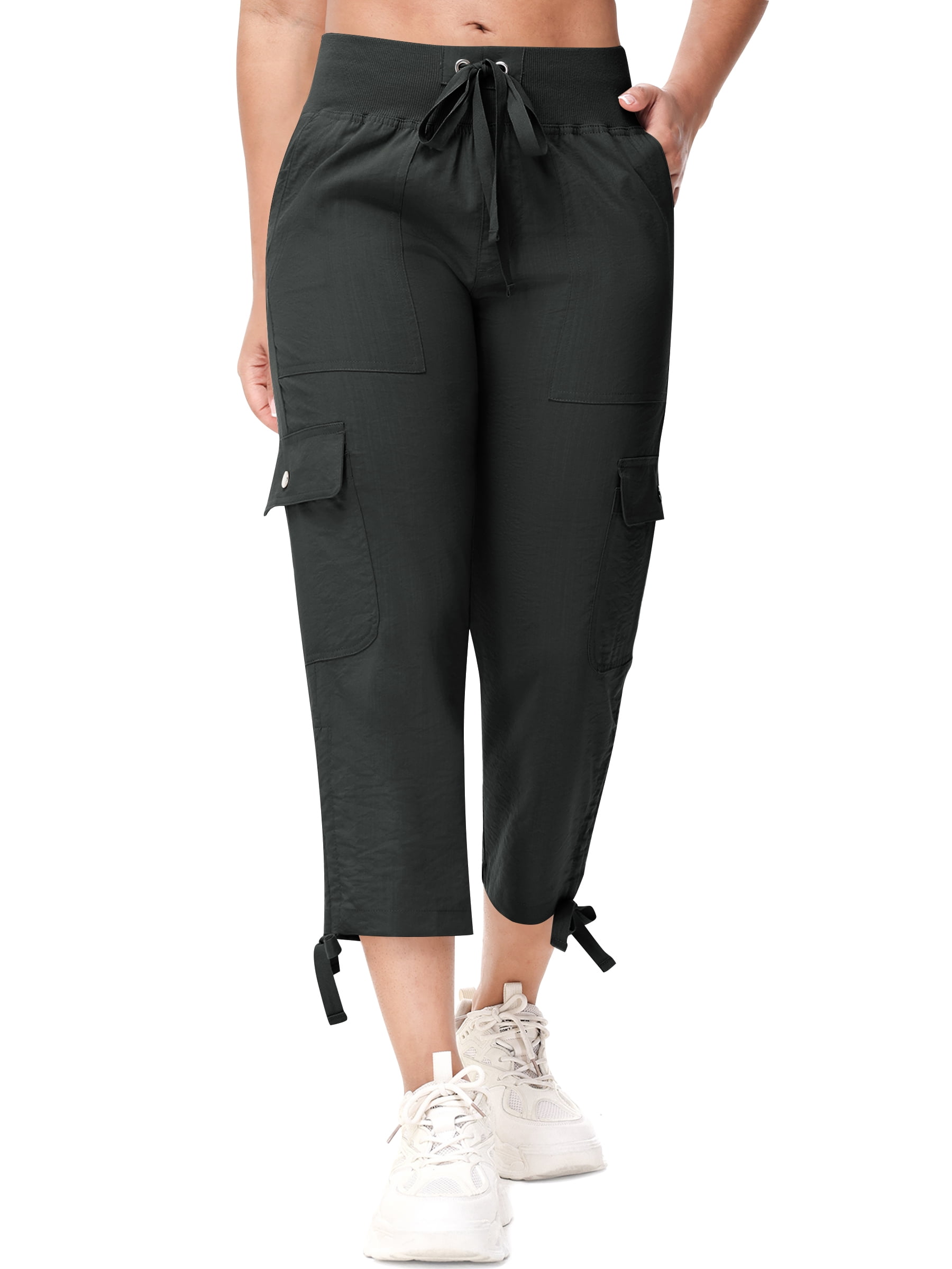Satankud Women's Cargo Capris Hiking Pants Lightweight Quick Dry Outdoor Athletic Casual Loose ...