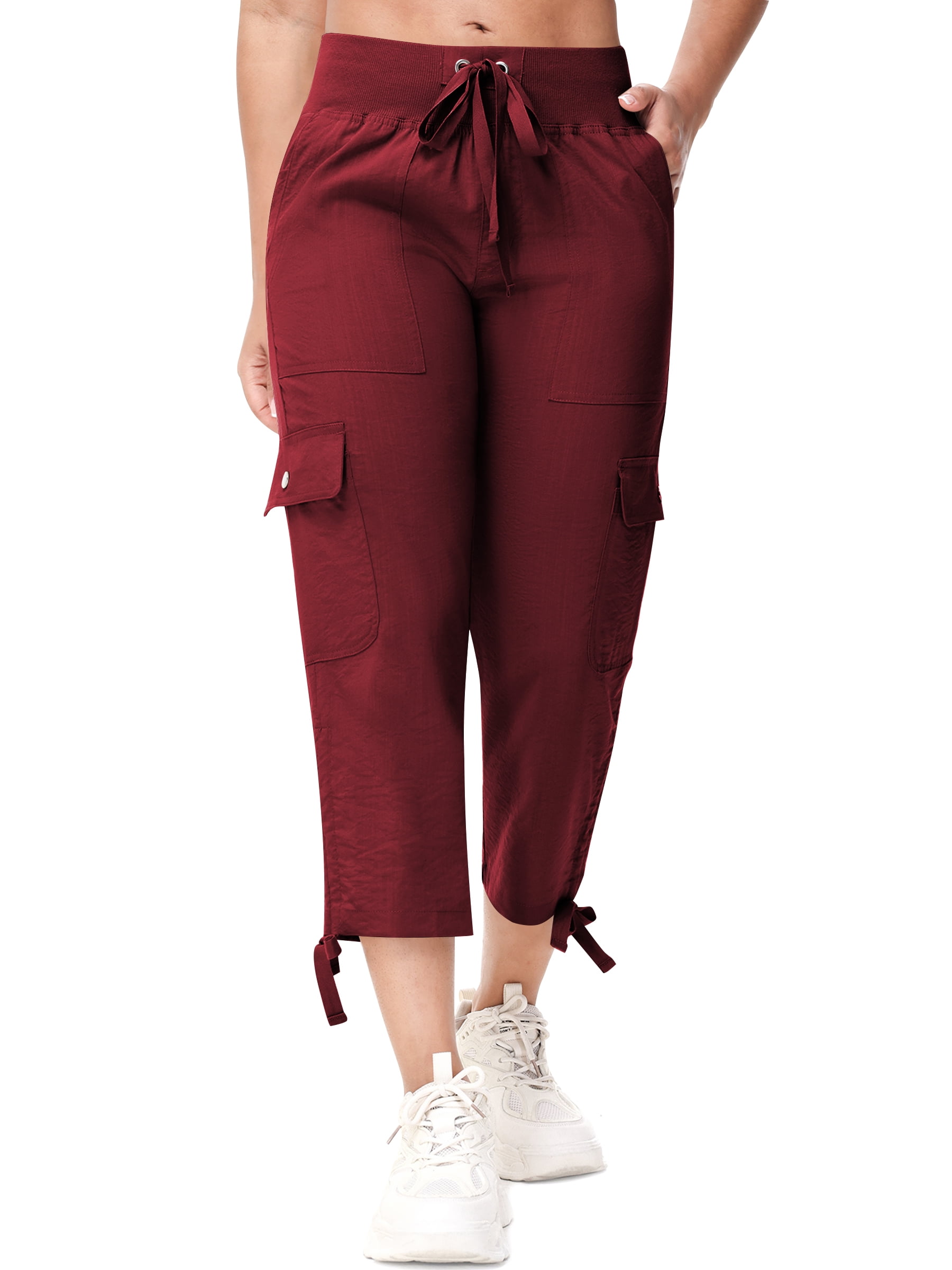 Satankud Women's Cargo Capris Hiking Pants Lightweight Quick Dry ...