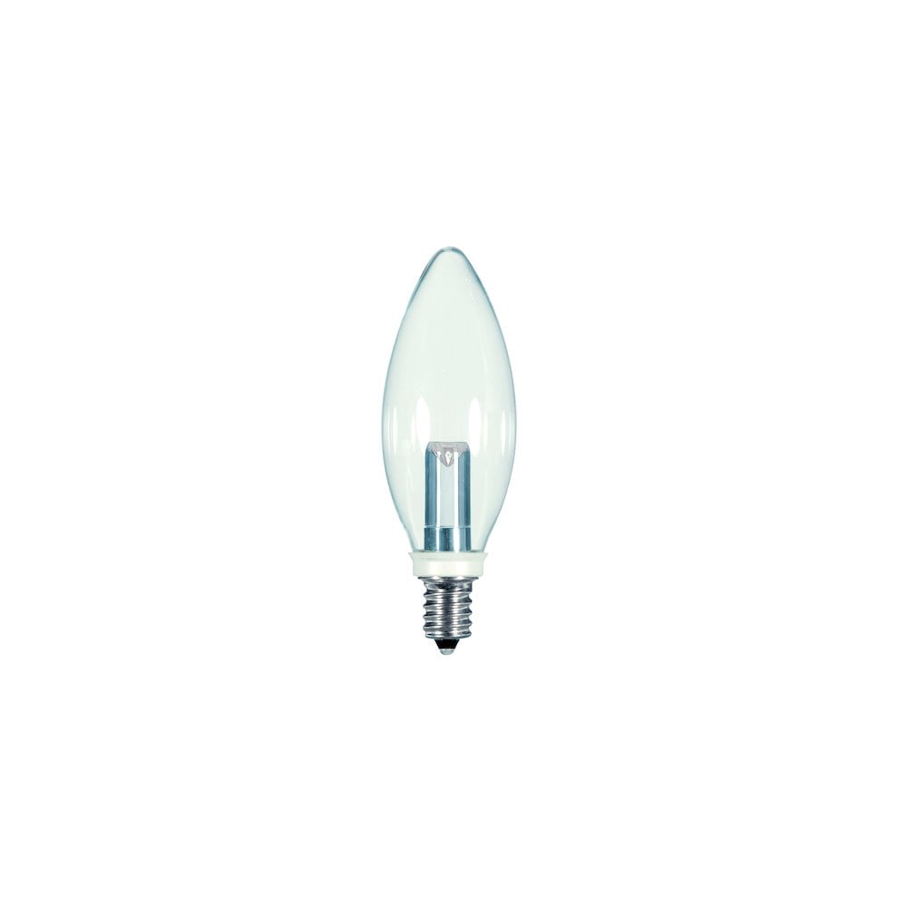 Satco S9152 - 1 watt LED; BA9 1/2; Clear; 2700K; Candelabra base; 120 ...