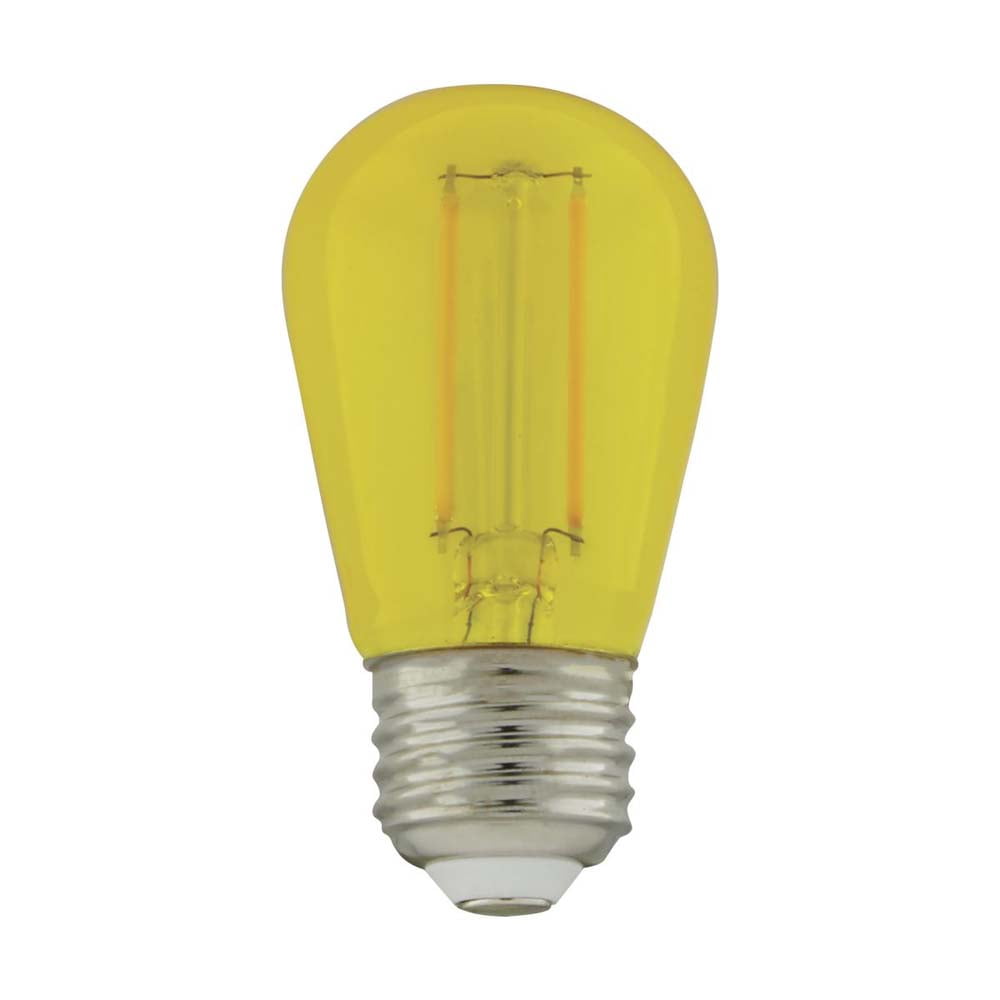 4Pk - 1W S14 LED Filament Yellow Transparent Glass Bulb E26 Base 120v ...