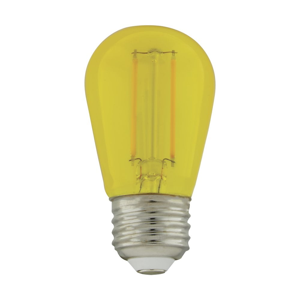 Satco 1 Watt - S14 LED Filament - Yellow Transparent Glass Bulb - E26 ...