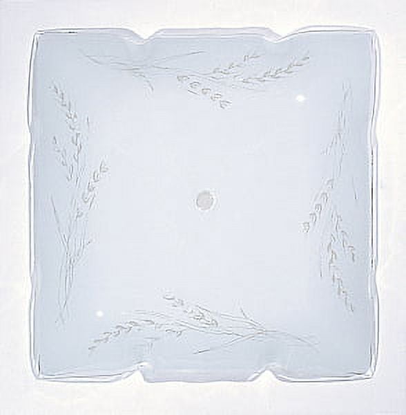 Satco 12in Ruffled Glass Square Lamp Shade White Wheat Design - Walmart.com