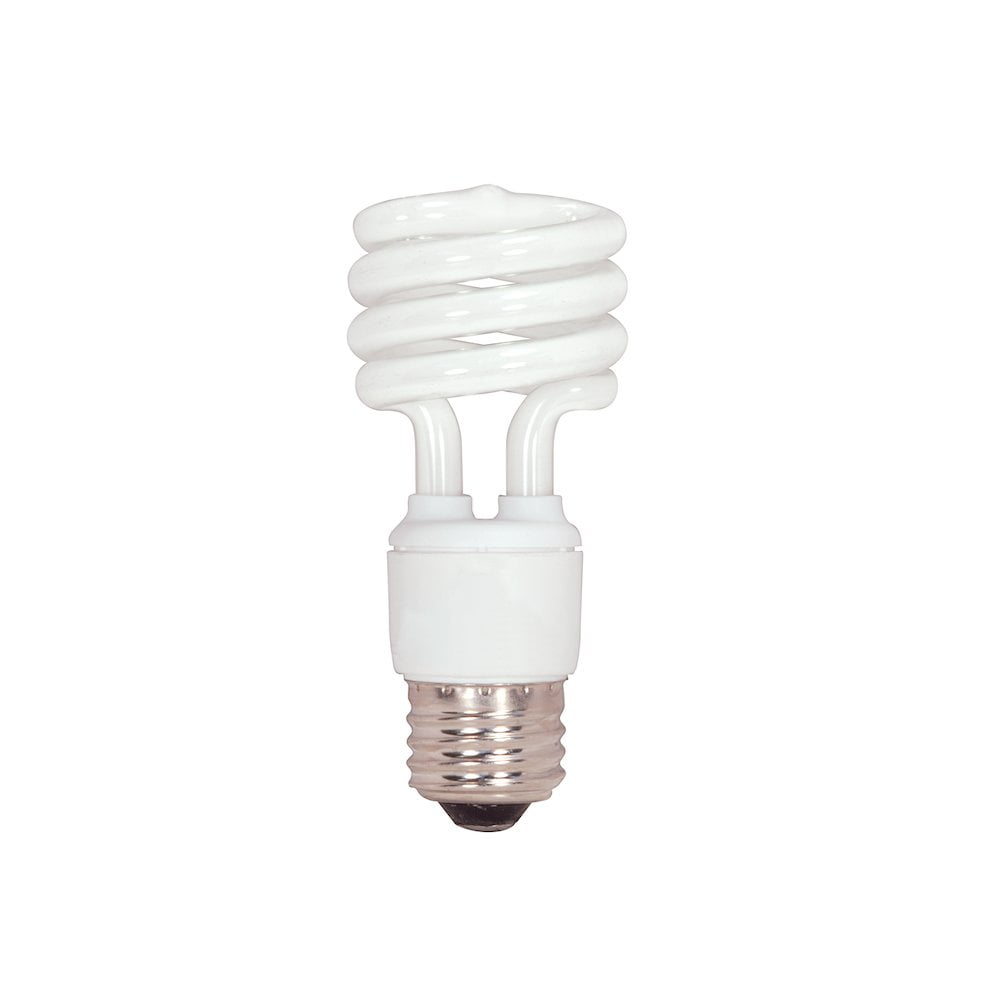 Satco S7219 13W T2 Bulb, E26 Medium Base, Screw-In, CRI 82, 60W ...