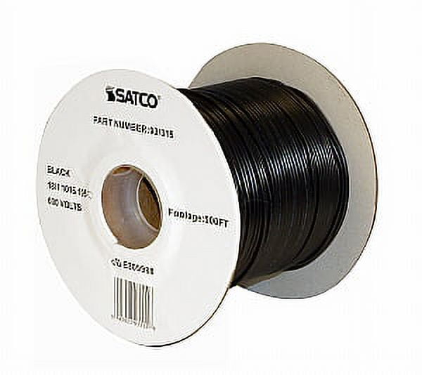 Satco 18/1 Stranded AWM 105 Degree C UL 1015 Wire 500 Ft Spool Black ...