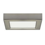 Monument Flush-Mount Ceiling Fixture, Brushed Nickel, 12 X 3-1/2 In., 2 ...