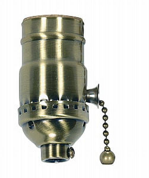Satco 3 Piece Stamped Solid Brass On Off Pull Chain Socket Antique ...