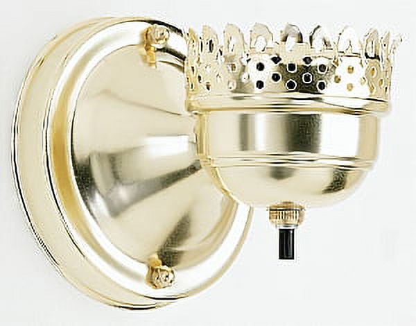 Satco 3in Wired Wall Bracket with Bottom Turn Knob Switch Brass ...