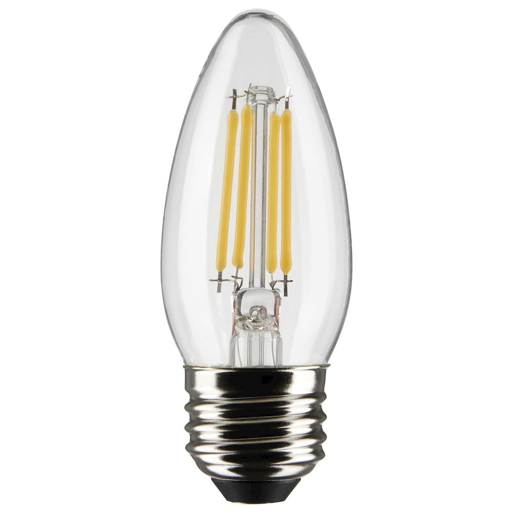 Satco 4 Watt B11 LED - Clear - Medium Base - 3000K - 350 Lumens - 120 Volt - 2-Pack - Walmart.com