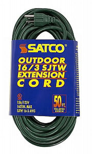 Satco 50 FT Green Outdoor Light Duty Extension Cord - Walmart.com