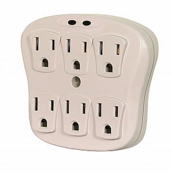 Satco 6 Outlet Surge Wall Tap 540 Joules 15A-120V 1800W Indoor Use Only ...