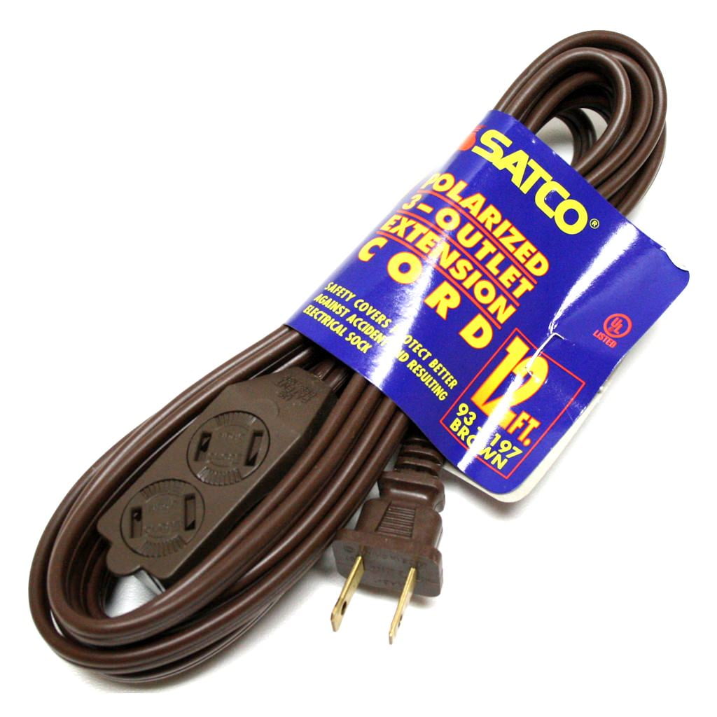 Satco 93197 - 12' Brown Extension Cord - Walmart.com