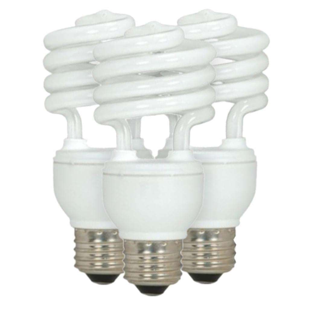 Satco Bulb,CFL,23W,T2,Medium Base,Spirals,PK3 S6276 - Walmart.com