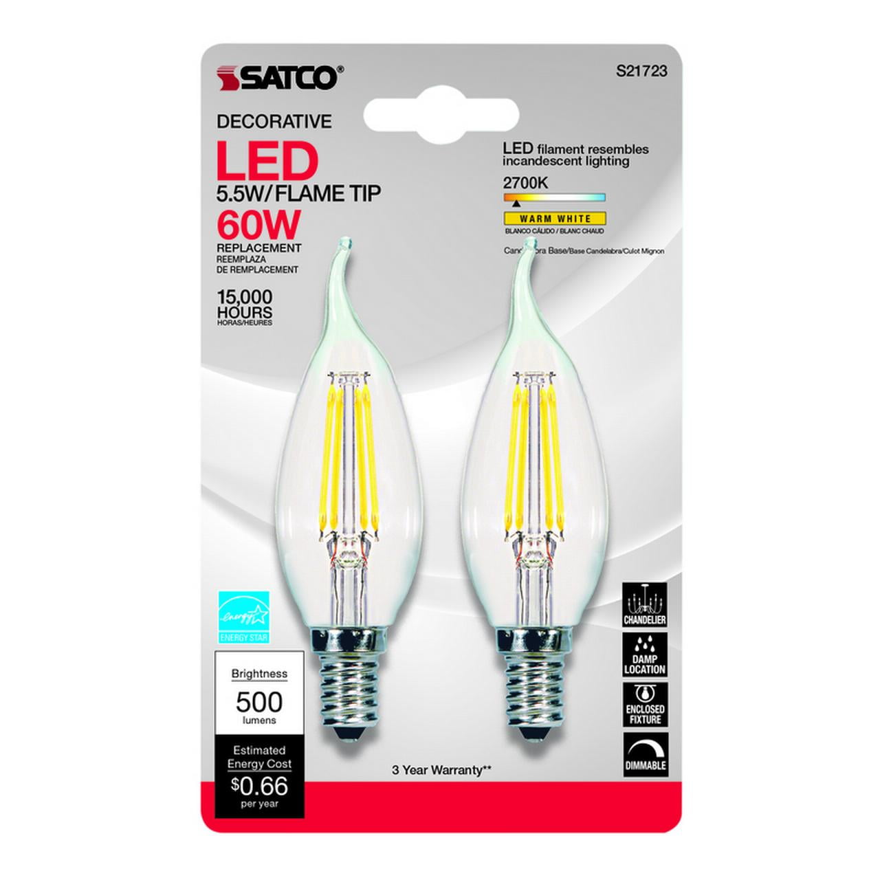 Nuvo 2pk 60w Ca10cnd Led Bulb - Walmart.com