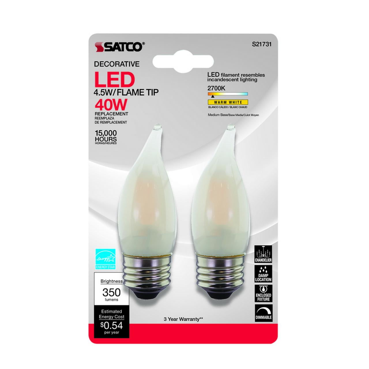 Nuvo 2pk 40w Ca10med Led Bulb - Walmart.com