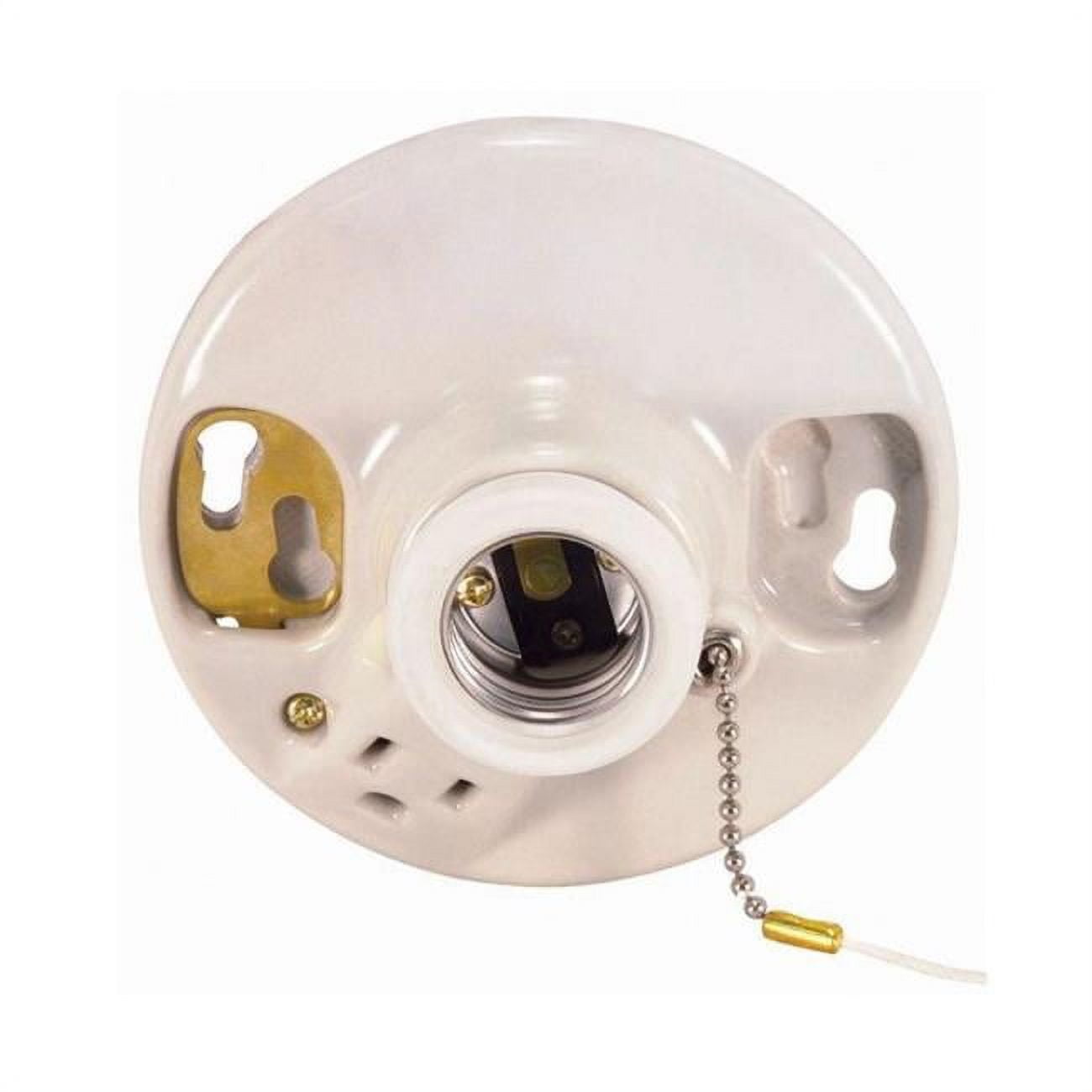 Satco 90-444 Ceiling Receptacle On-Off Pull Chain W/Grounded ...