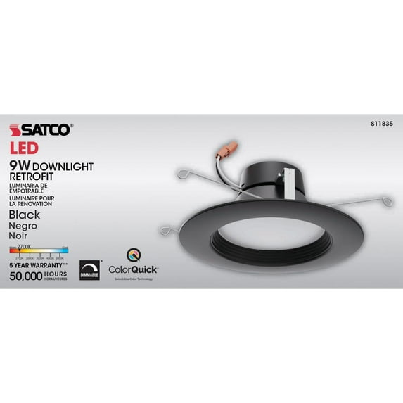 Satco S11835 ColorQuick 5-6 in. Aluminum LED Recessed Downlight ...