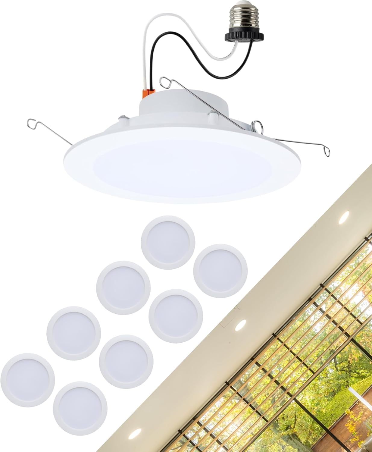 Satco S11892 10 Watt 6-Inch LED Downlight Retrofit Flat Wafer Round ...
