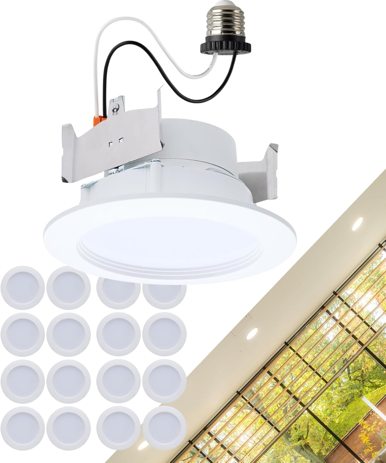 Satco S11895 9W LED 4-Inch Downlight Retrofit CCT Selectable 2700K ...