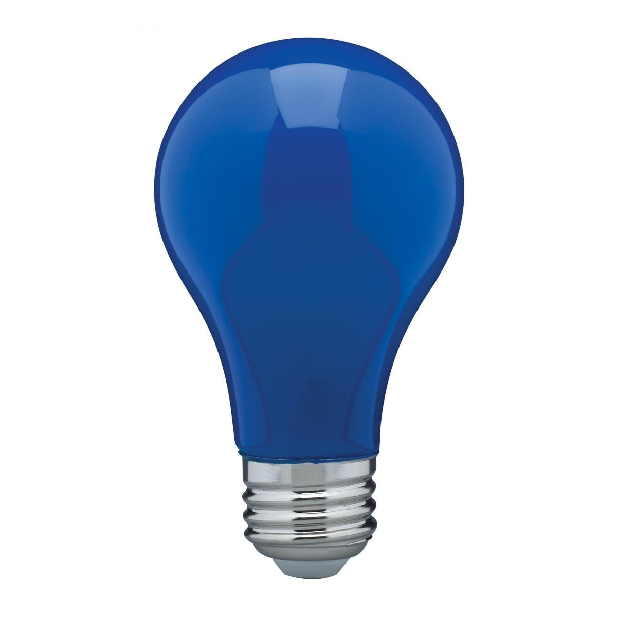 8W A19 LED - Ceramic Blue - Medium base - 360 deg. Beam Angle - 120V ...