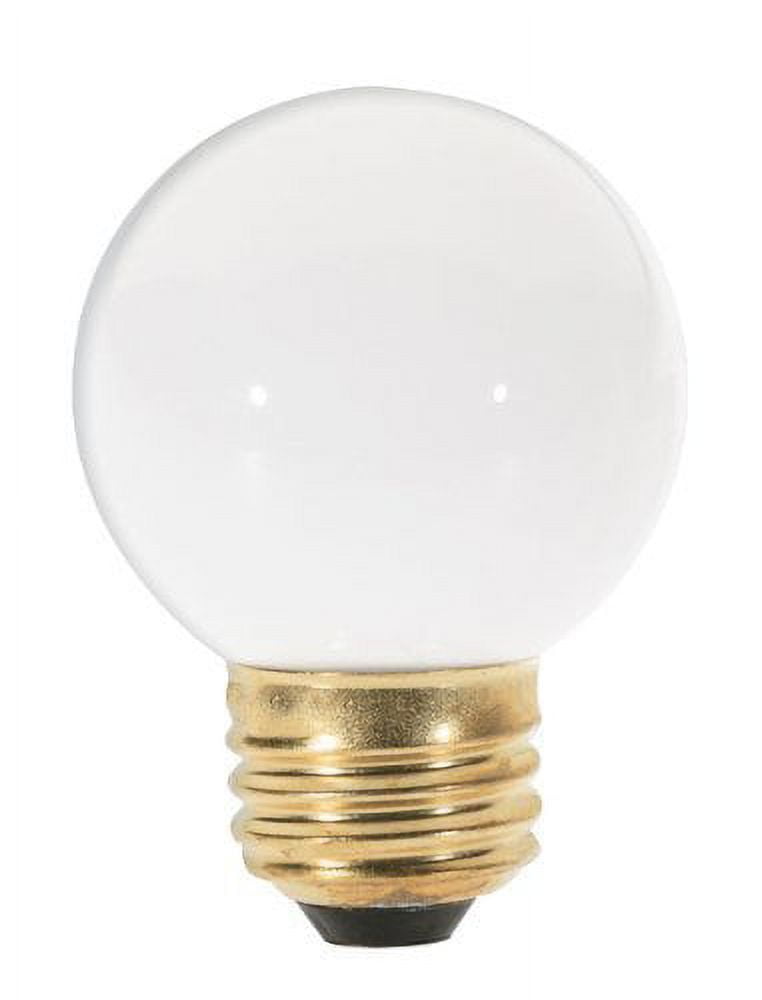 Satco S4541 120V Medium Base 25-Watt G16.5 Light Bulb, Gloss White ...