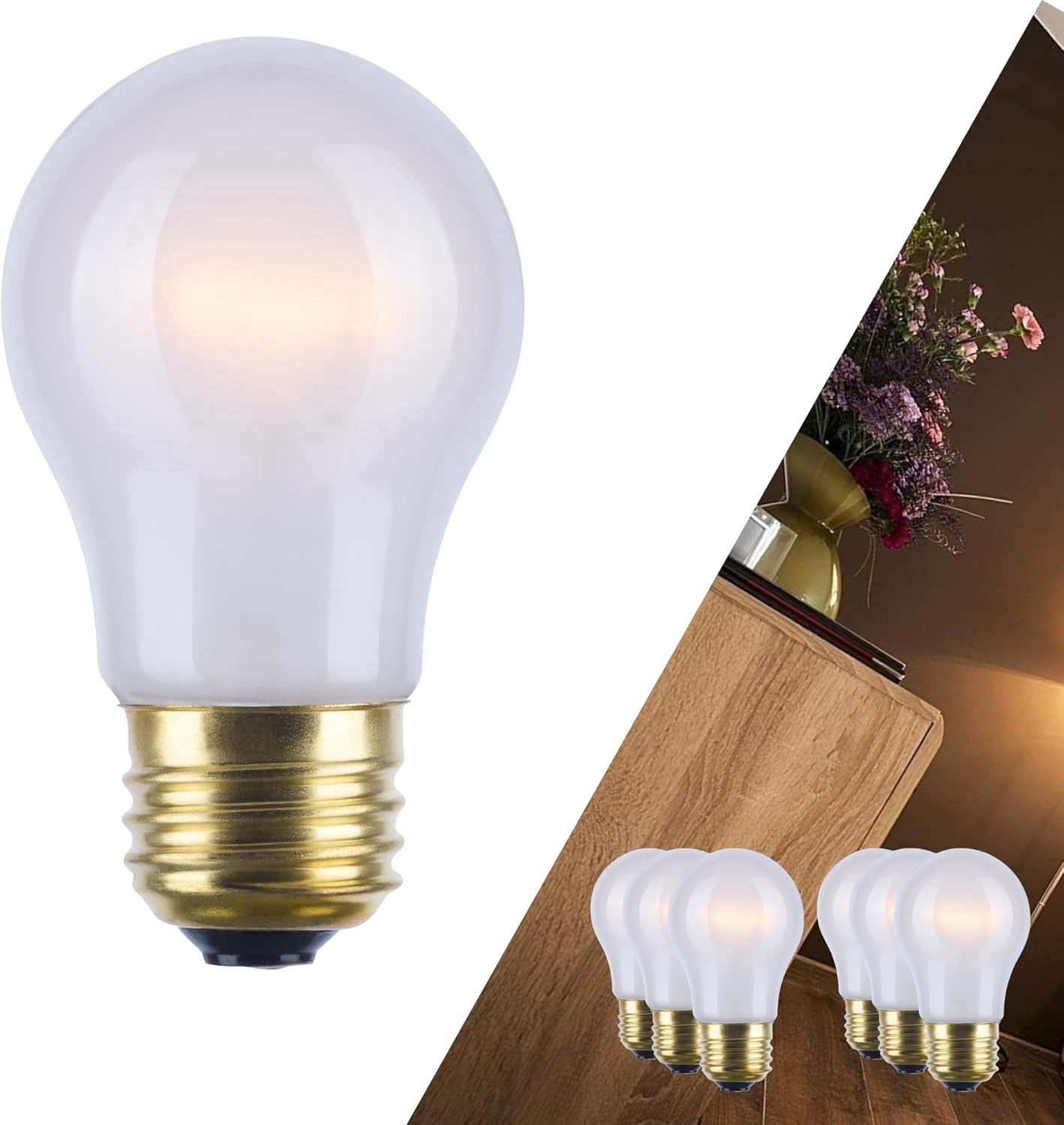 Satco, Incandescent Bulbs, S4881, 40W Frosted Dimmable E26 6 Pack ...