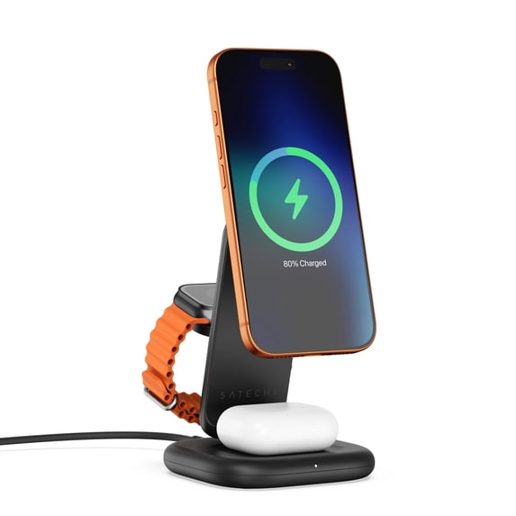 Satechi 3-in-1 Qi2 Wireless Charging Station, 25W Fast Magnetic Charger ...