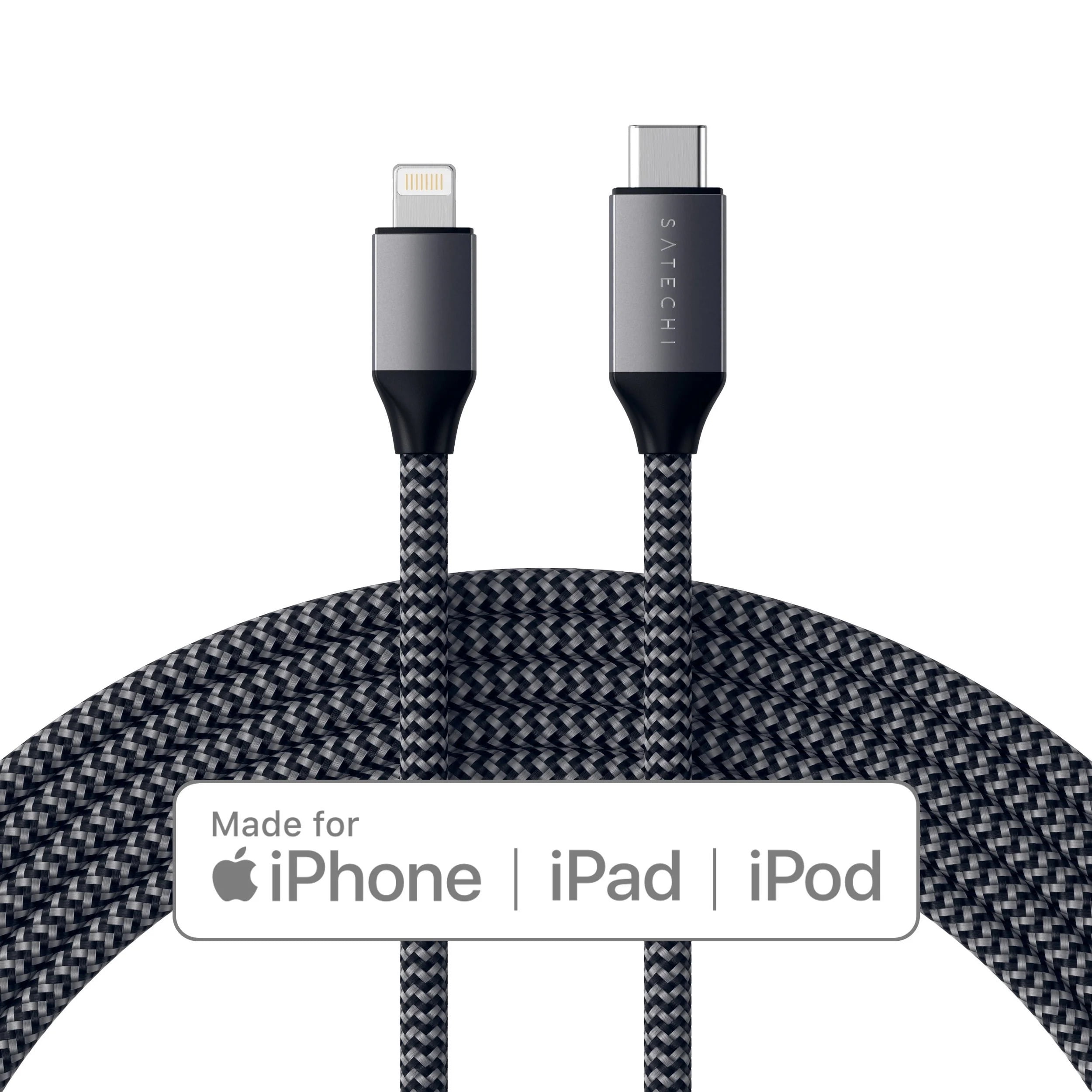 Satechi - Lightning cable - 24 pin USB-C male to Lightning male - 6 ft ...