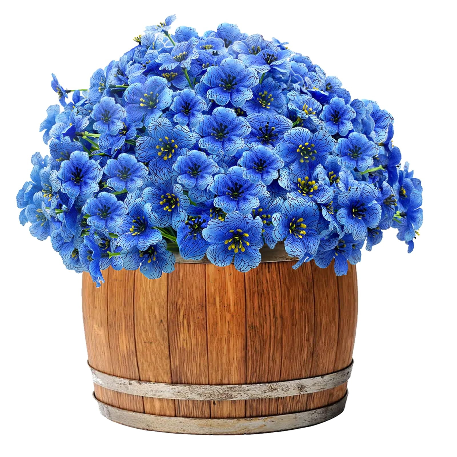 Satefello 20 Bundles Artificial Flowers for Outdoors,UV Resistant Fake ...