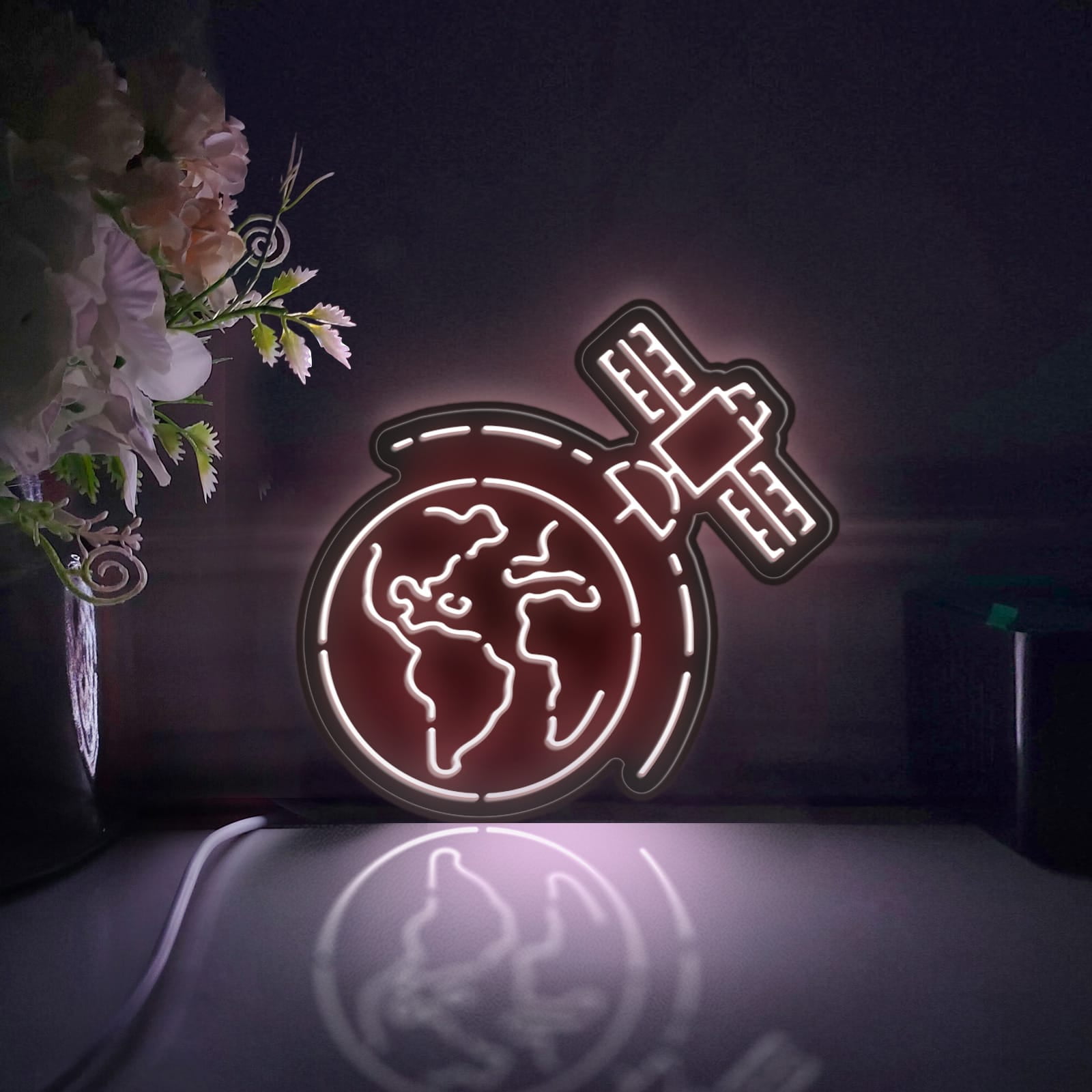 Satellite Orbit Led Light Box, Dimmable Neon-Like Light Signs USB Power ...