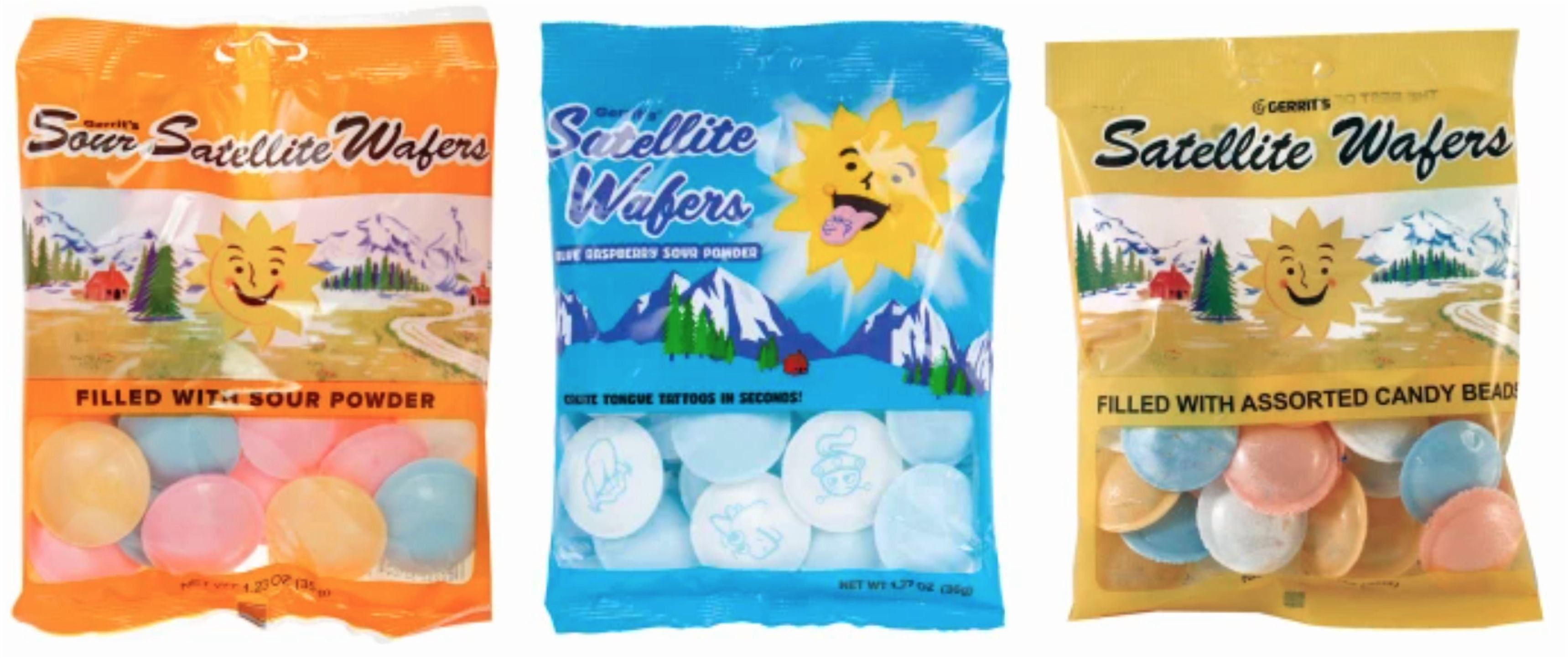 Satellite Wafers – Assorted, Sour & Blue Raspberry Sour Candy Discs 3 ...