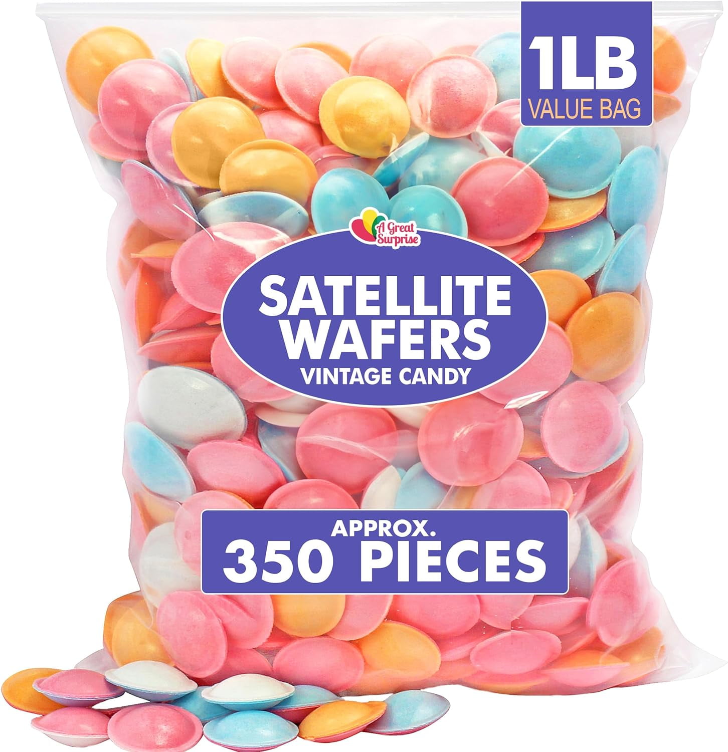 Satellite Wafers Candy - 350 Pieces - Pastel Candy - Flying Saucers ...