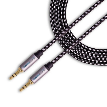3.5mm Audio Cable Nylon Braided Aux Cord Male to Male Stereo Hi-Fi ...