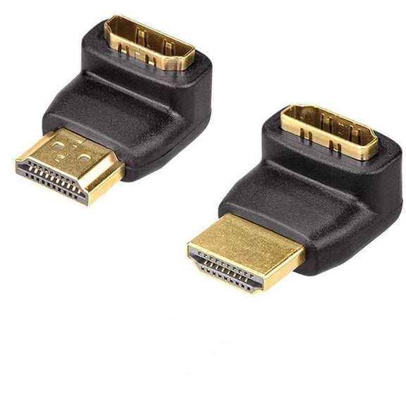 FVH Left Angled Mini HDMI Male to HDMI 2.1 Female UHD Extension Gold ...