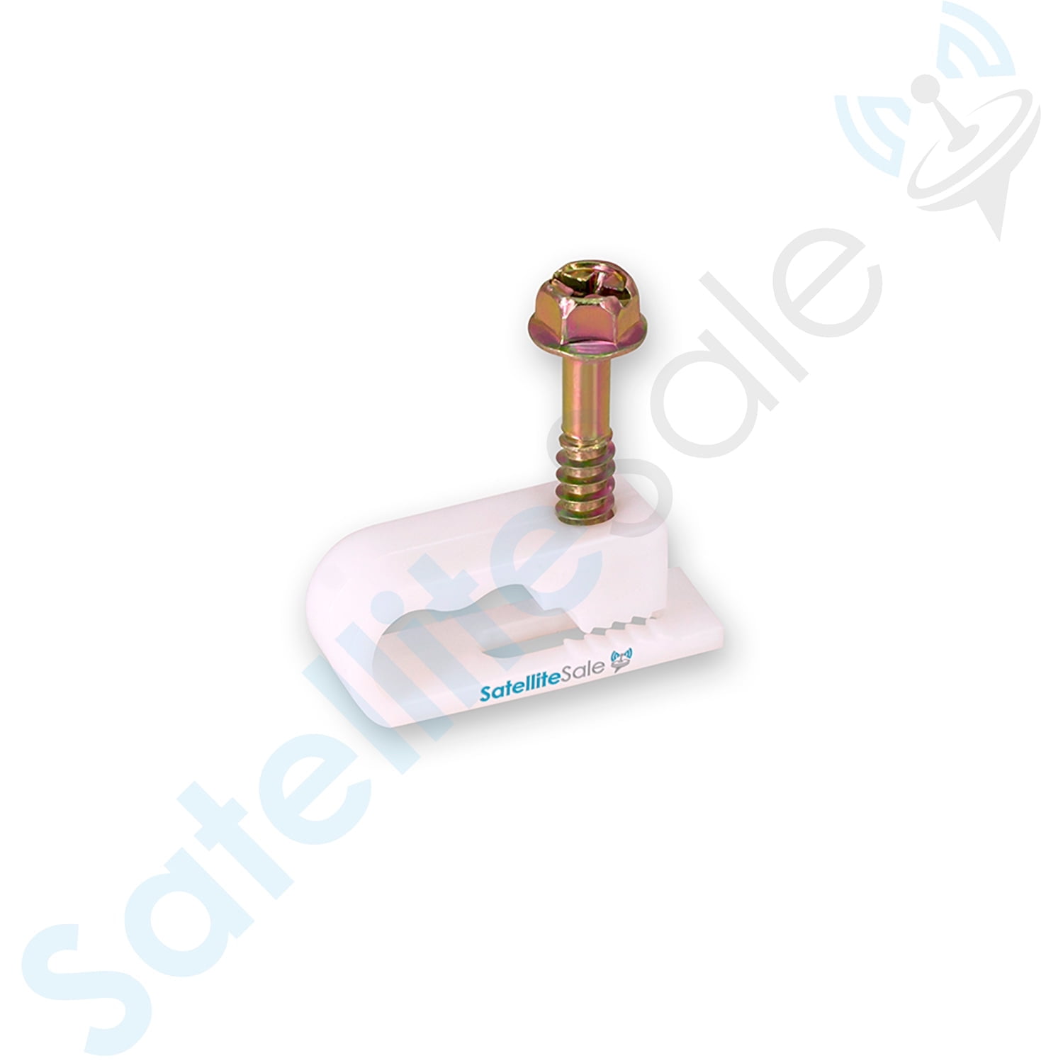 SatelliteSale Dual Siamiese Screw White Clips for Ethernet Internet ...