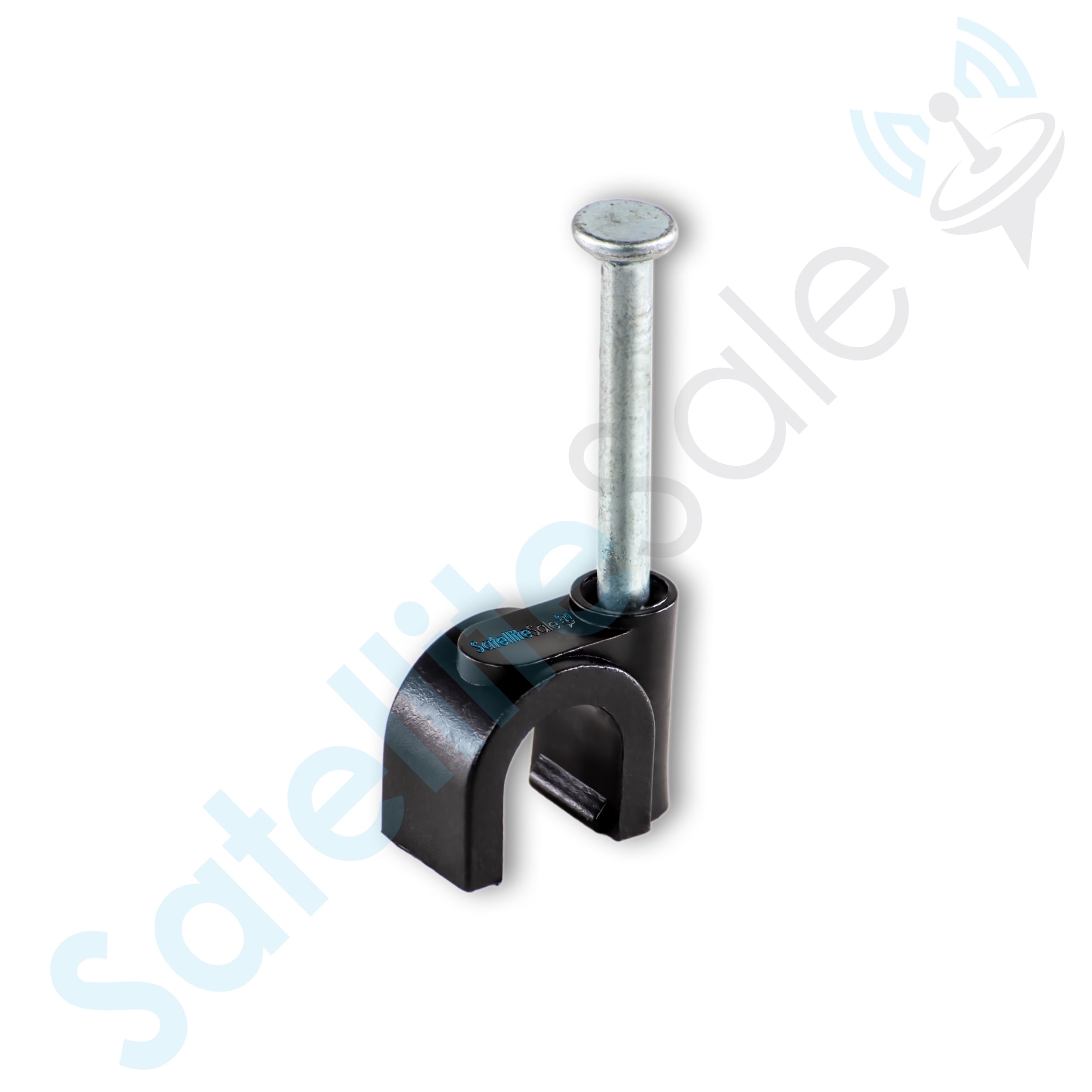 SatelliteSale Single Nail Black Round Clips for Ethernet Coaxial ...