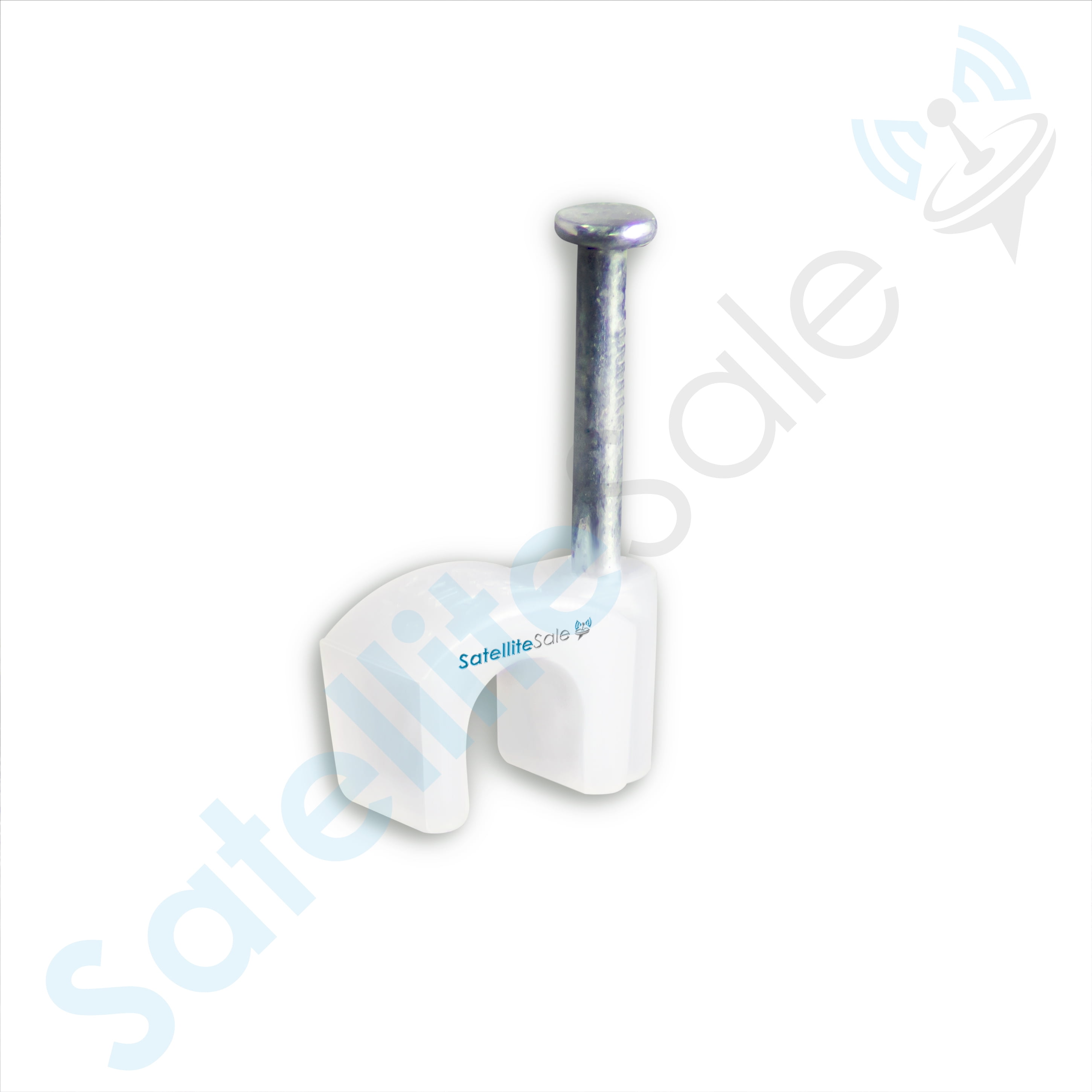 SatelliteSale Single Nail White Round Clips for Ethernet Coaxial ...