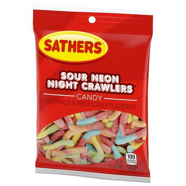 Sathers Sour Neon Night Crawlers Candy, 12 Count, 3.75 oz Each - Walmart.com