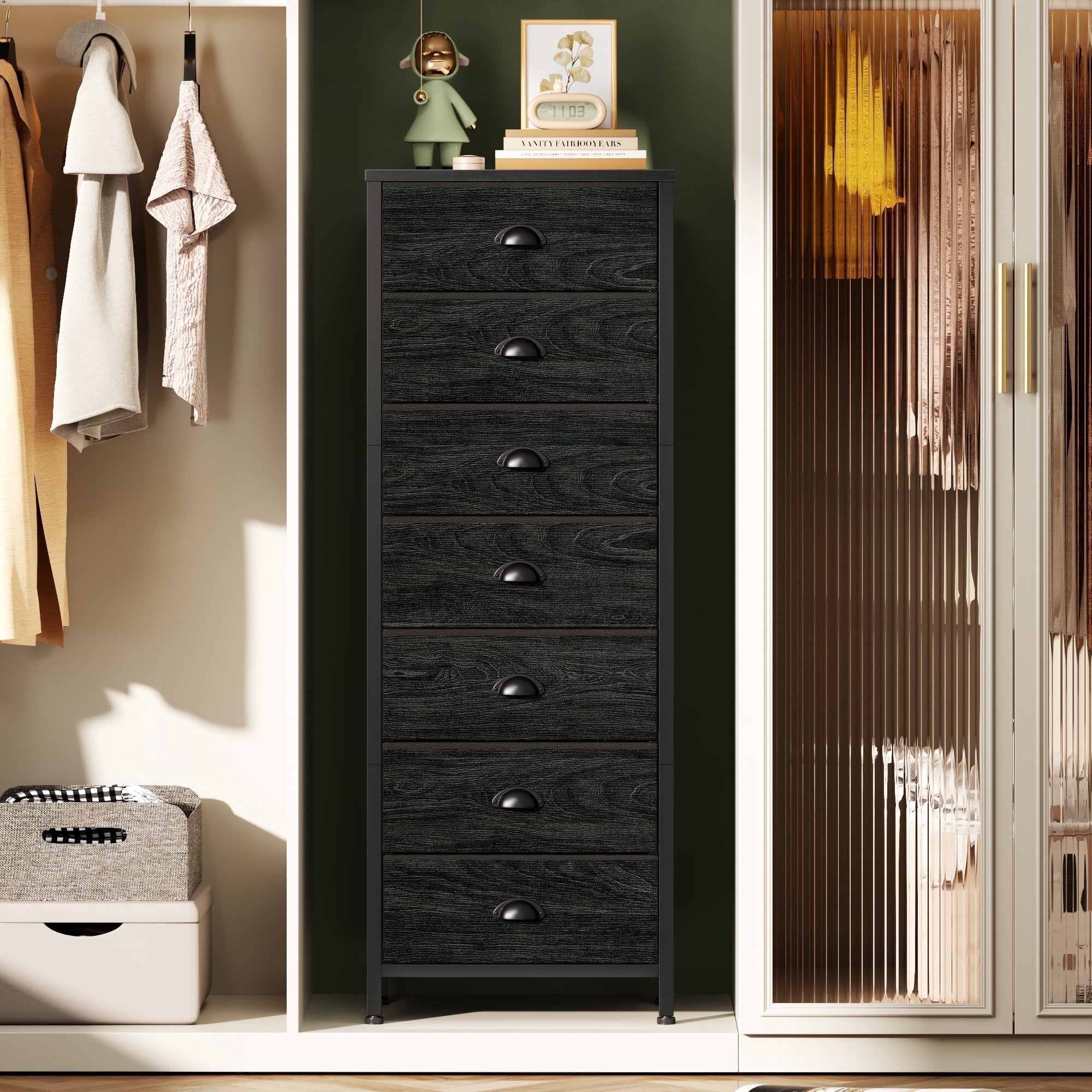 Satifur 7-Drawer Tall Dresser Bedside Fabric Nightstand Closet ...