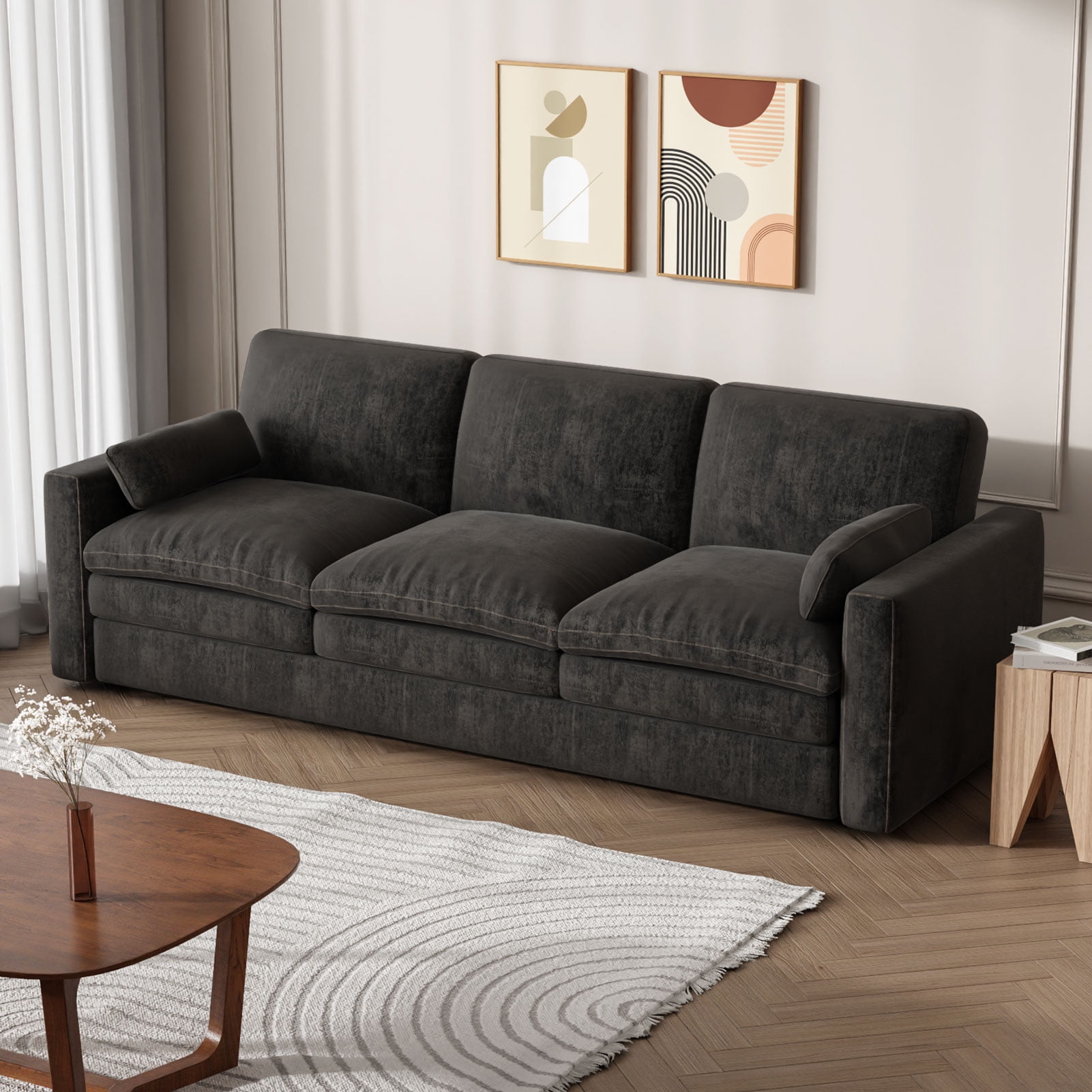 Satifur 89" Sofa Couch for Living Room, Modern Deep Seat Couch with ...
