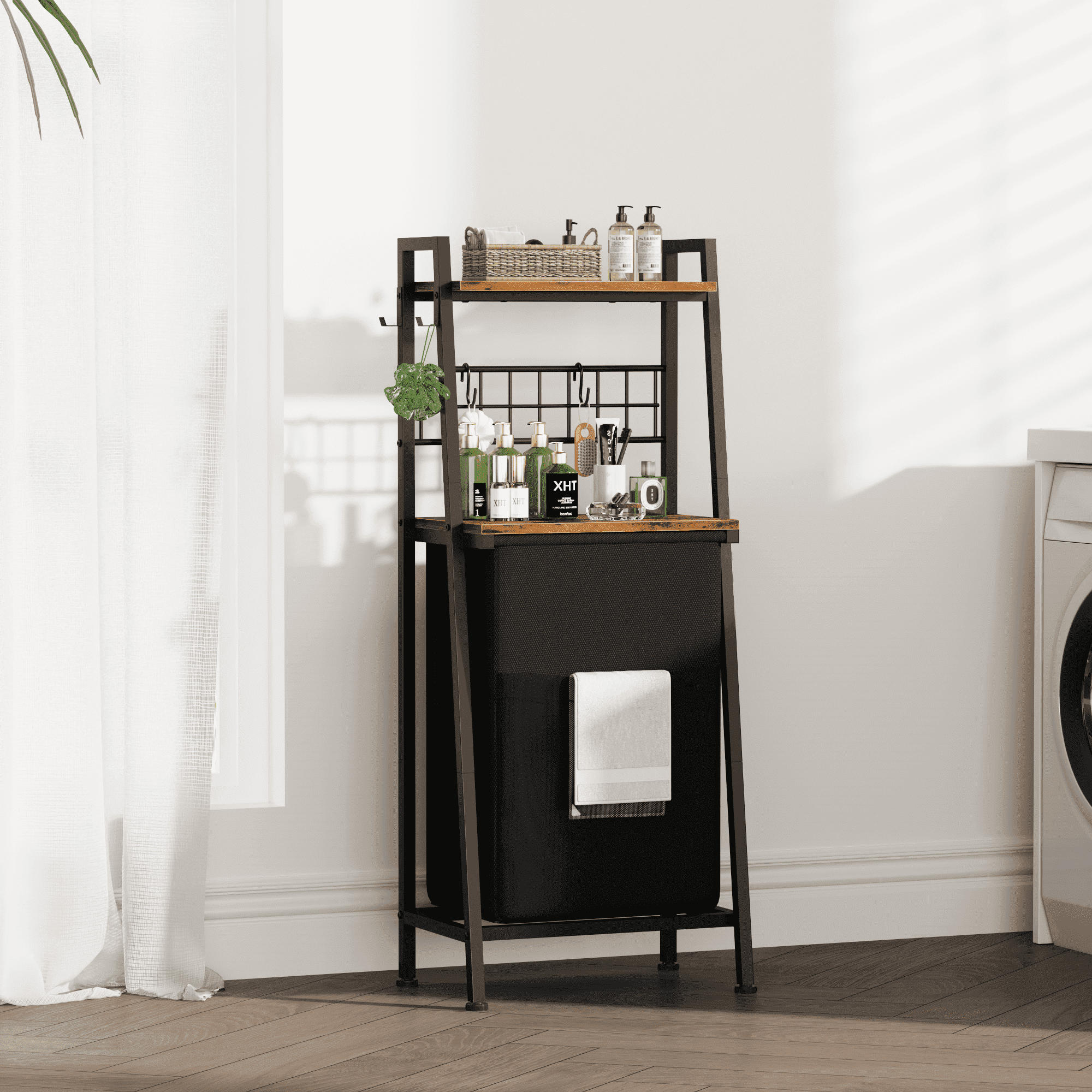 Satifur Laundry Basket Hamper with Oxford Fabric Pull-Out Bag 2-Tier ...