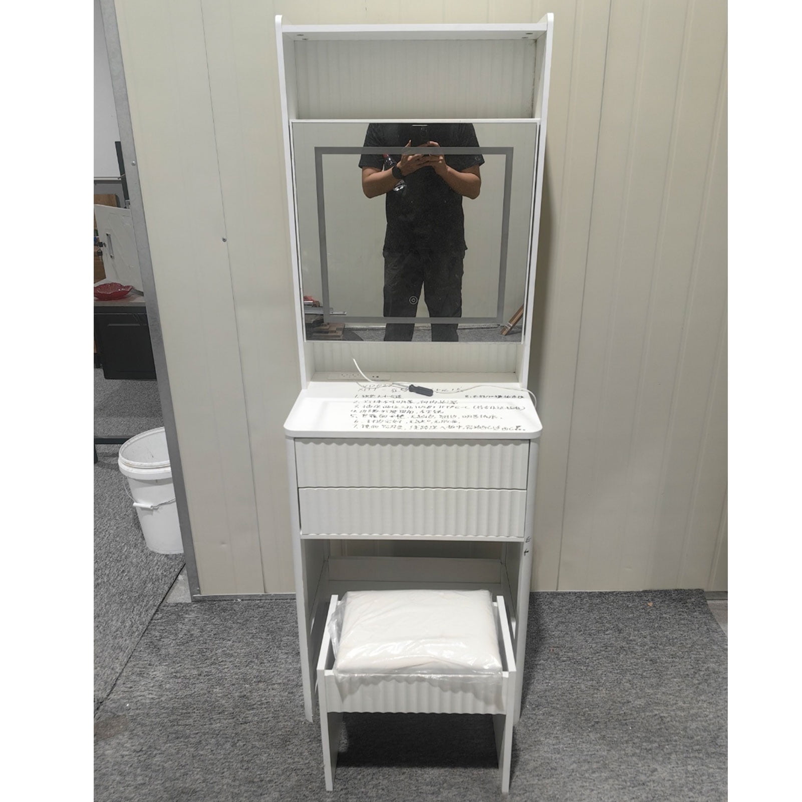 Satifur Vanity Set with Mirror and Lights, Dressing Desk with Stool ...