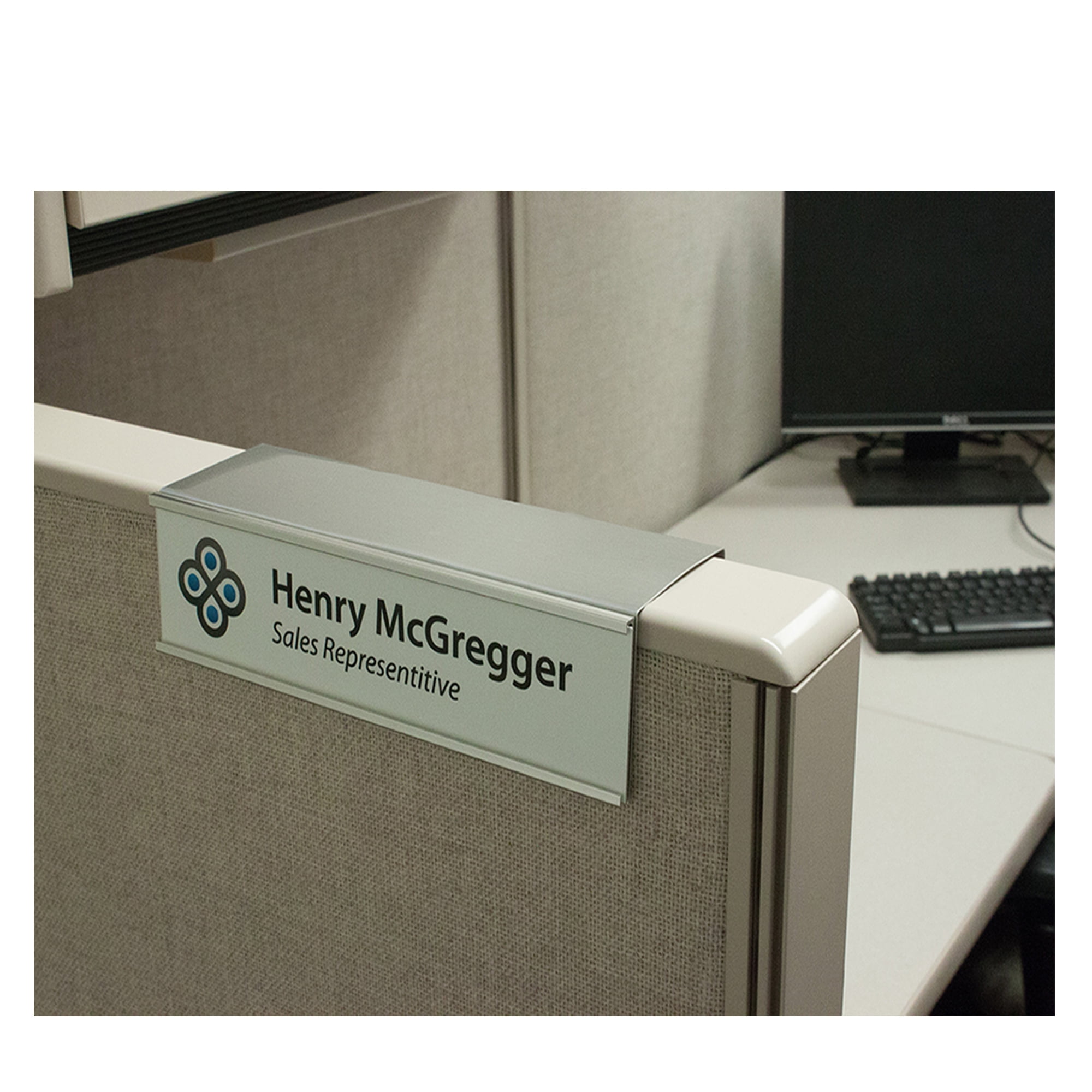 Satin, Aluminum, Changeable Cubicle Nameplate Holder, Guaranteed Not To ...